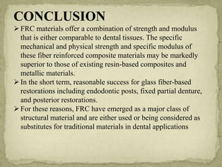 FIBRE REINFORCED COMPOSITE USEC IN CONSERVATIVE DENTISTRY AND ...