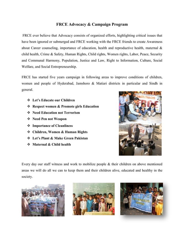 Frce advocacy & campaign program | PDF