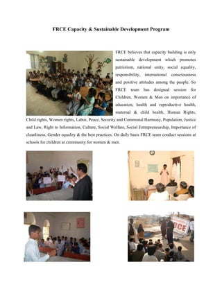 Frce capacity & sustainable development program | PDF