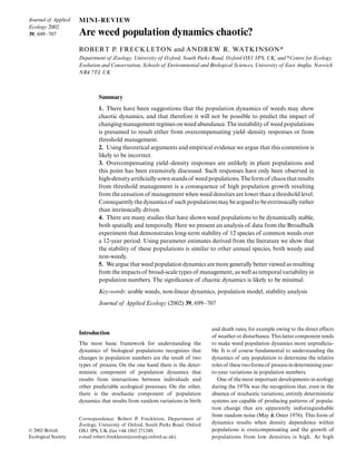 Freckleton & witkinson 2002 | PDF