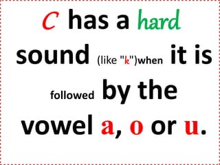 French C: hard C (K) , soft C (S). letter C with cedilla.practice with ...