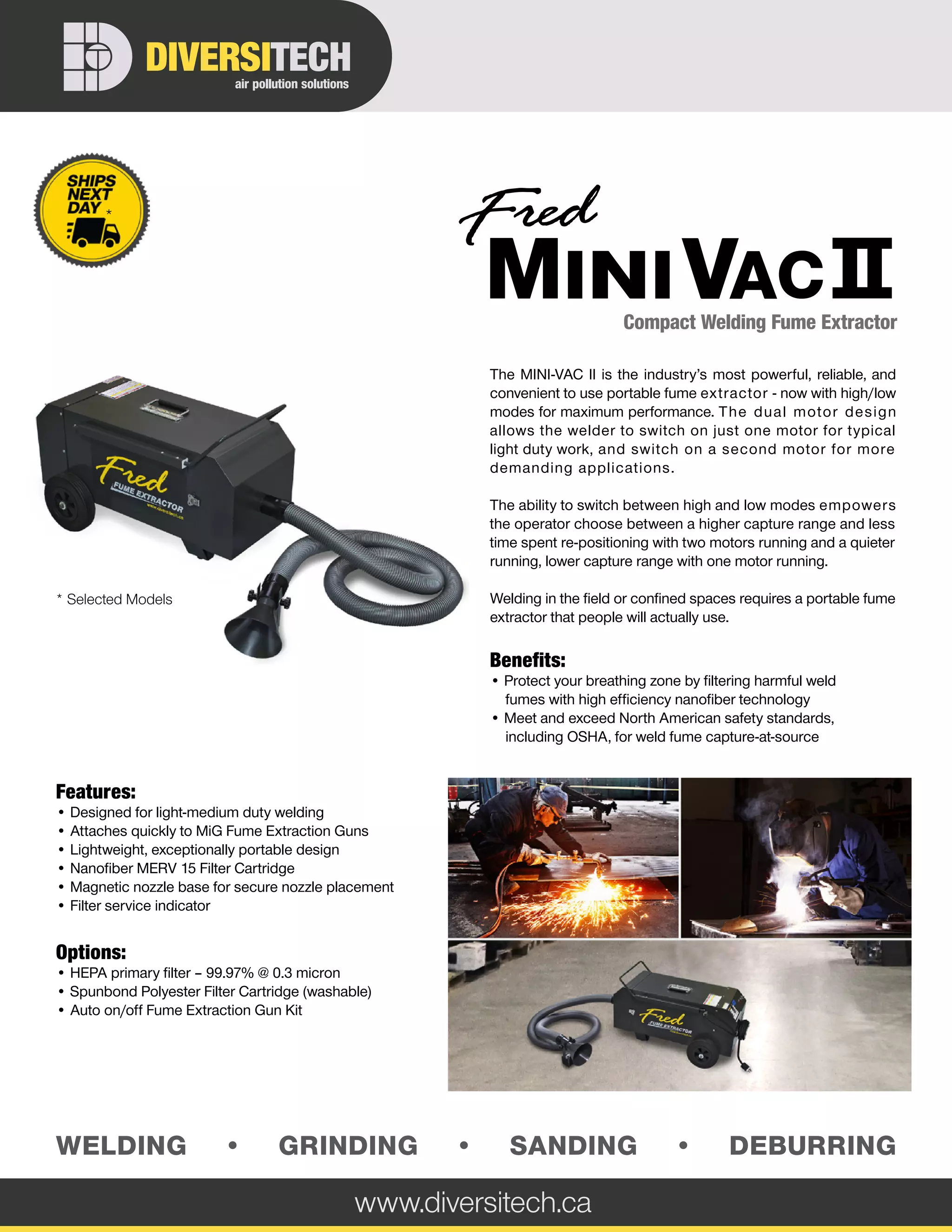 Fred Mini Vac II - Product Sheet | PDF