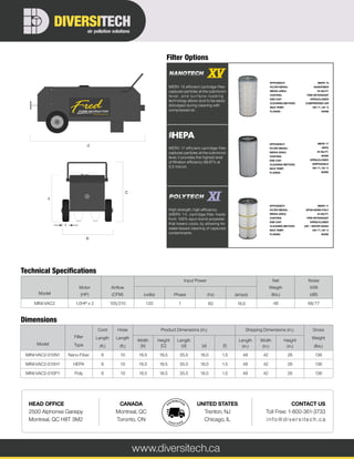 Fred Mini Vac II - Product Sheet | PDF