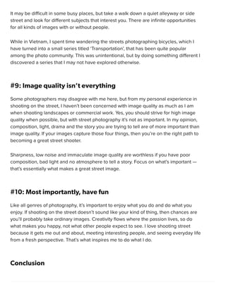 10 Tips for Successful Street Photography | PDF