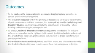 Gauging the impact of social model awareness among elementary and ...