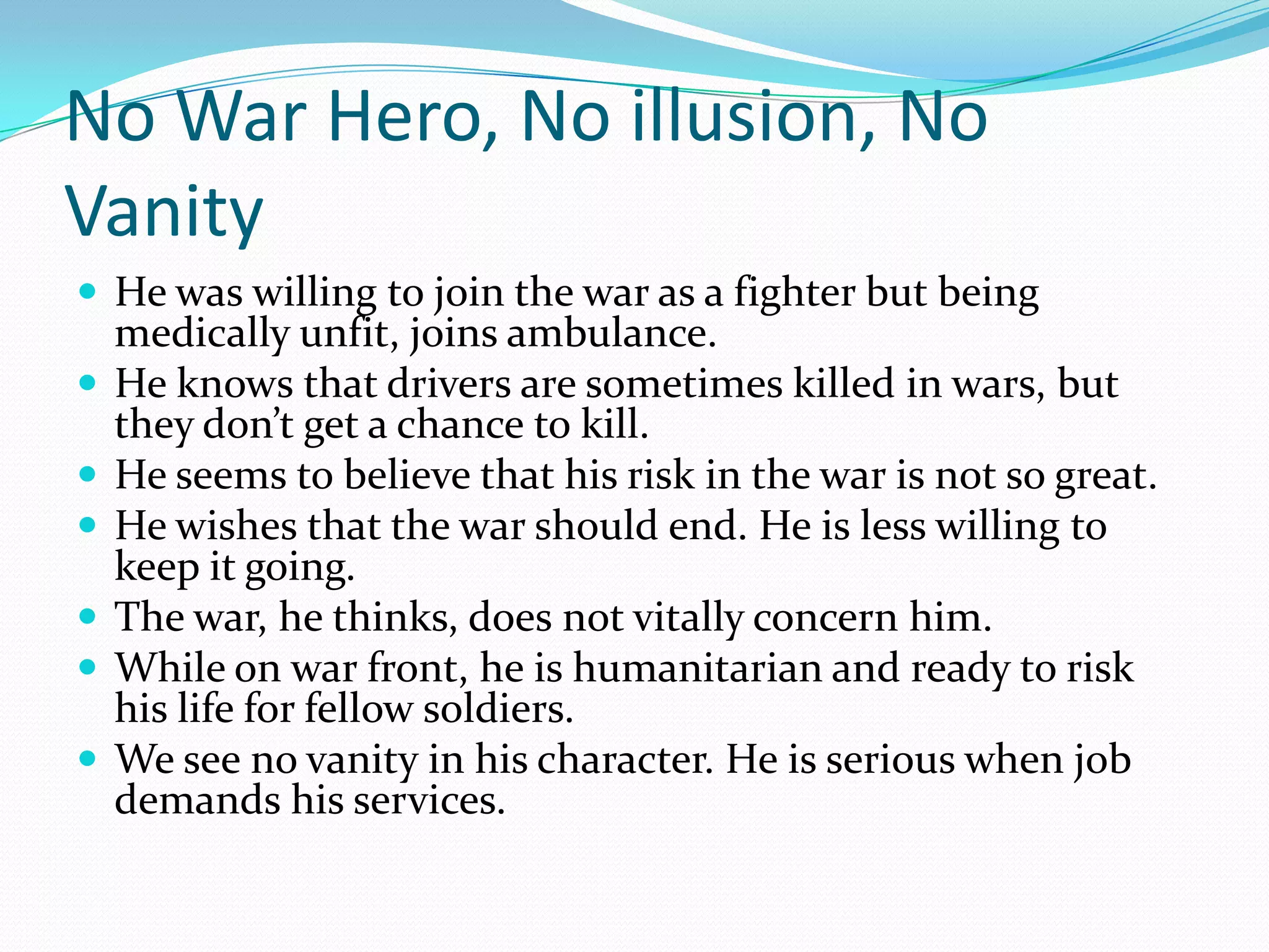 Frederic Henry in A farewell to Arms. His traits as a Hemingway Hero | PPTX