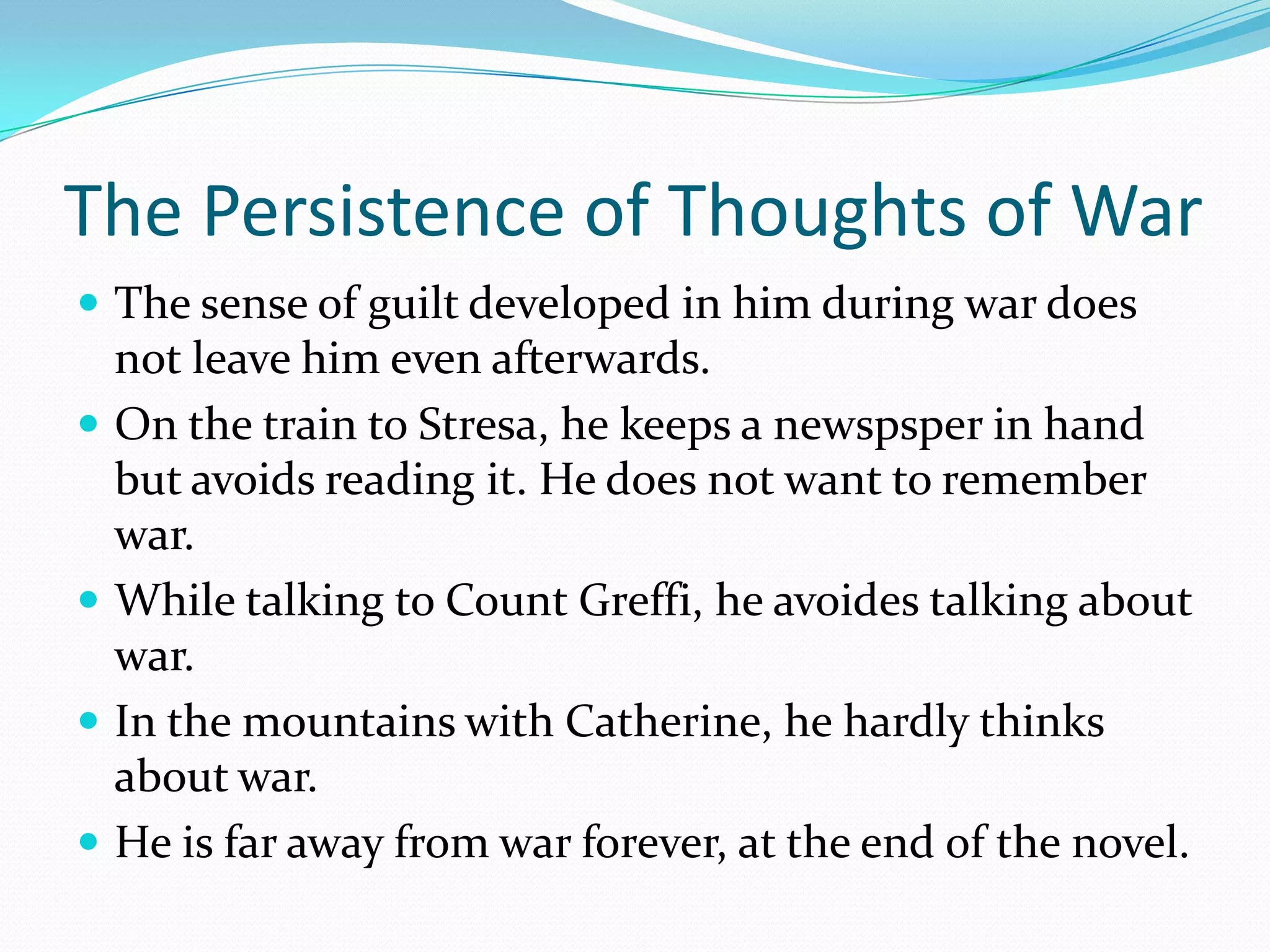 Frederic Henry in A farewell to Arms. His traits as a Hemingway Hero | PPTX