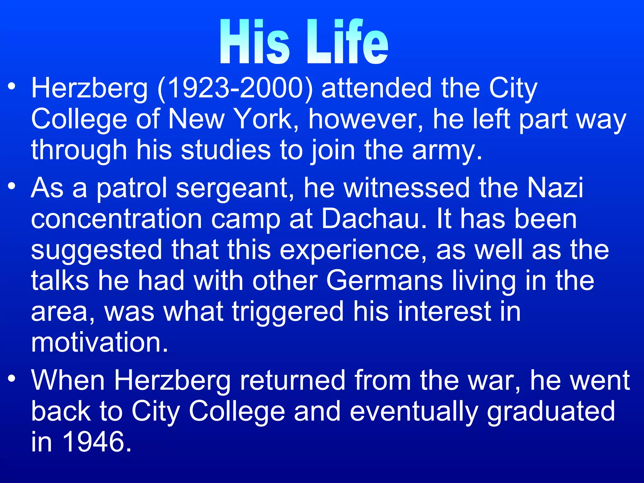 Frederick Herzberg | PPT