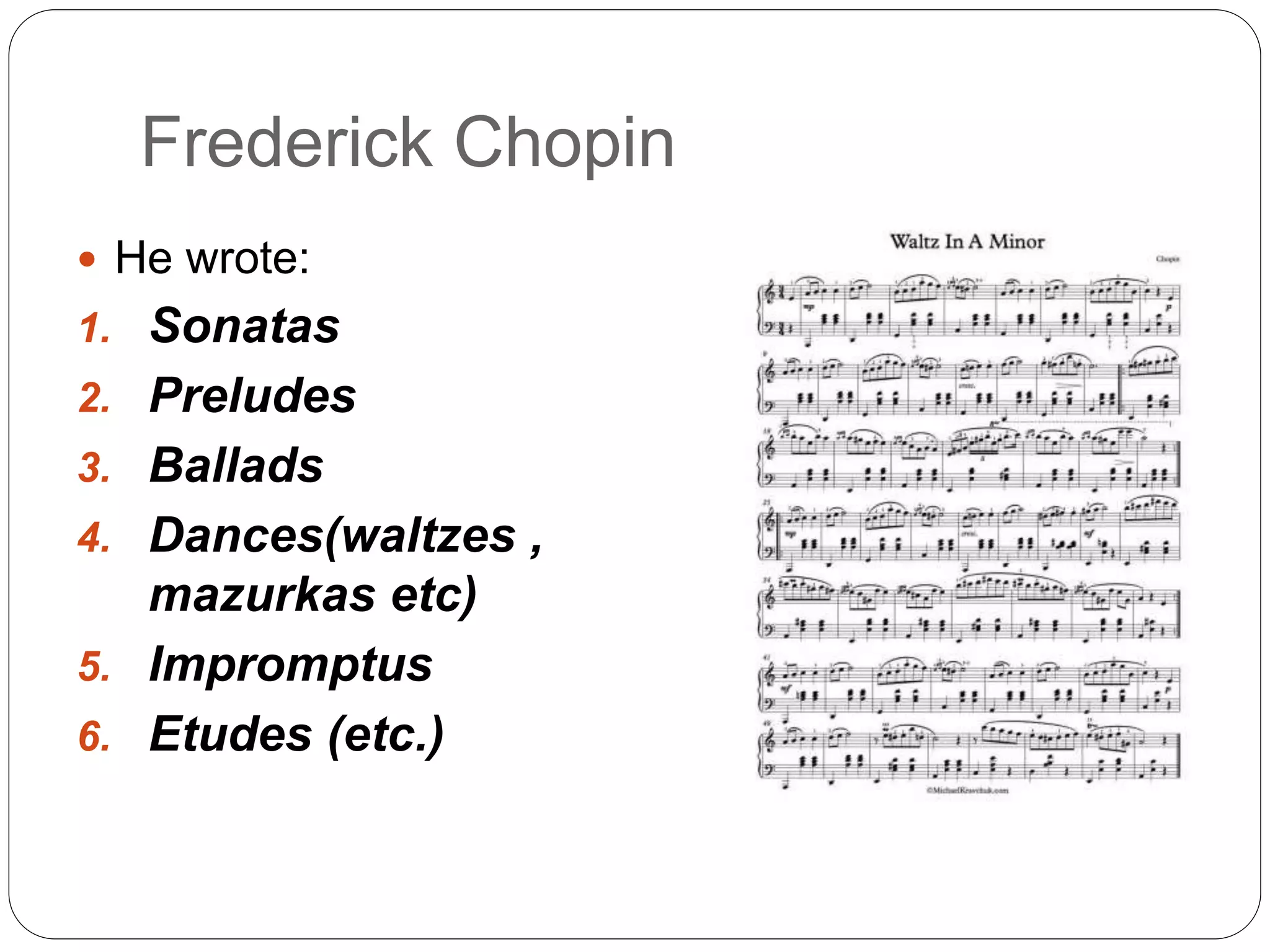 Frederick chopin(1810 1849) | PPT