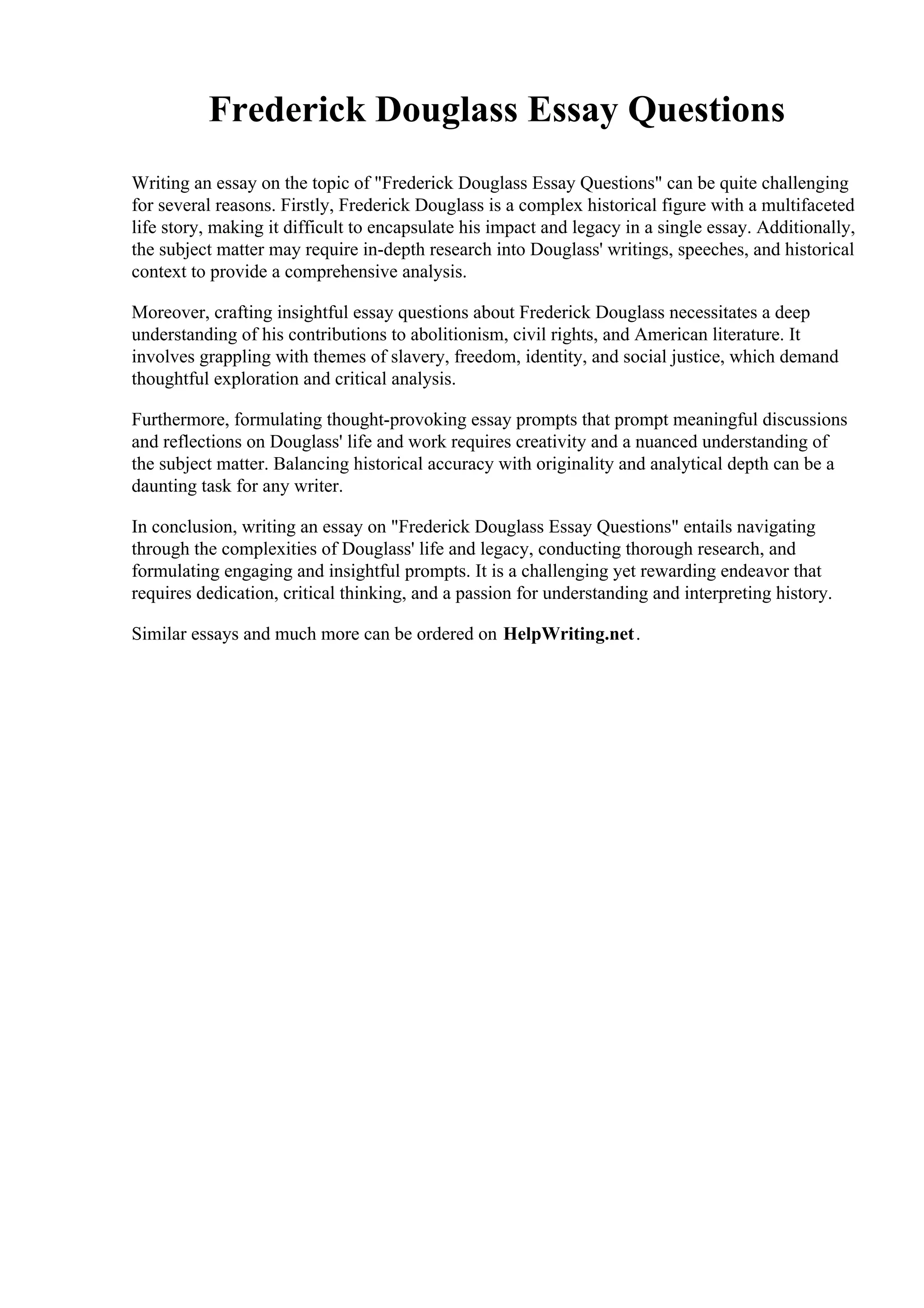 Frederick Douglass Essay Questions.pdf