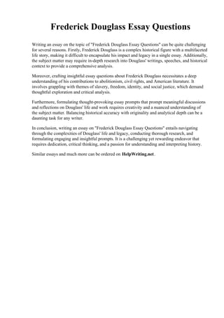 Frederick Douglass Essay Questions.pdf