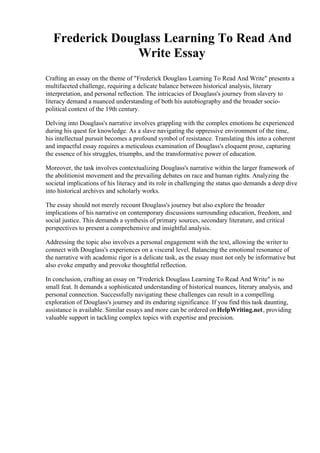 Frederick Douglass Learning To Read And Write Essay.pdf