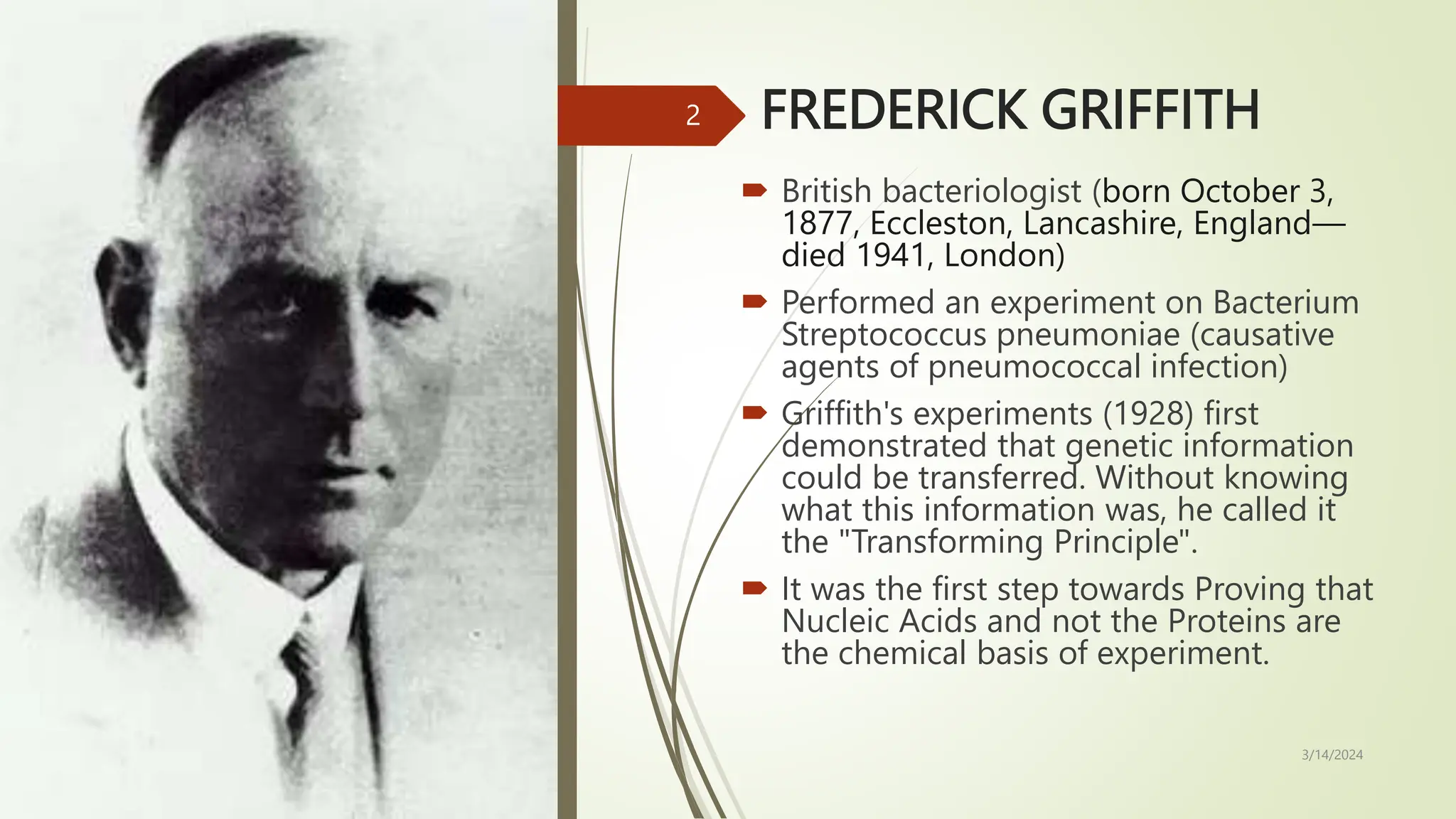 Frederick Griffith's Experiment.ppt GENx | PPTX | Chemistry | Science