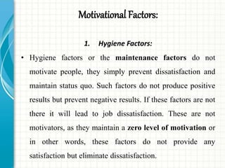 Frederick herzberg theory of motivation | PPTX