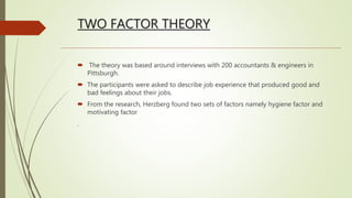 Frederick Herzberg’s Two Factor Theory | PPTX