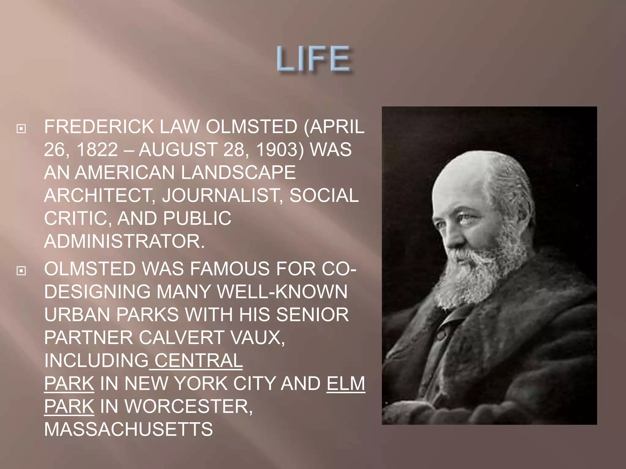Frederick law olmsted | PPTX