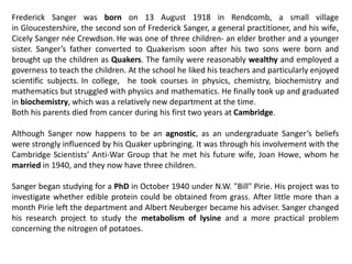 Frederick sanger | PPTX