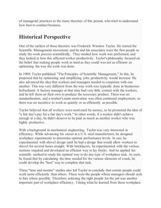 Frederick taylor and scientific management | DOCX
