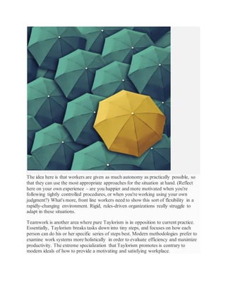Frederick taylor and scientific management | DOCX