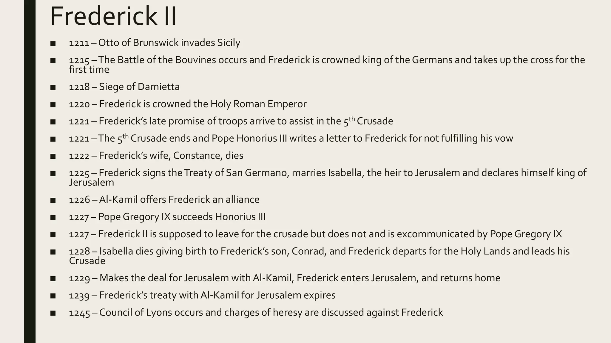 Frederick II Timeline | PPTX