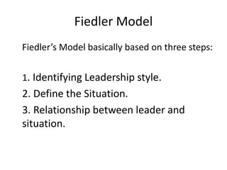 Fred feidler & contingency theory | PPTX