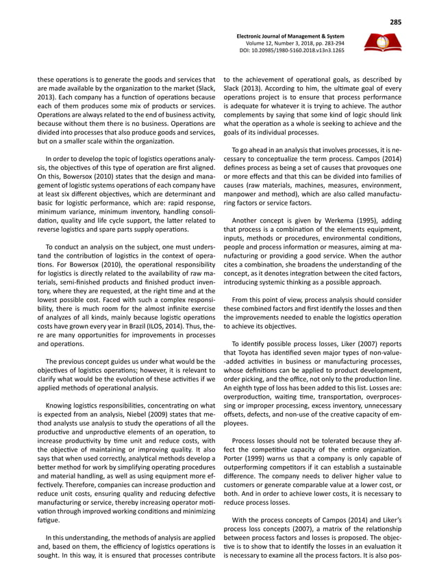OPERATIONAL ANALYSIS OF A LOGISTIC PROCESS IN THE PETROLEUM EXPLORATION AND PRODUCTION CHAIN ...