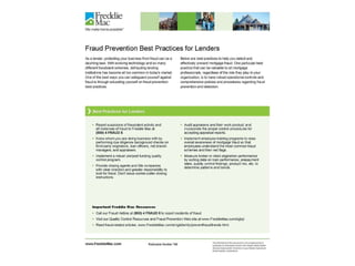 Fred Mac Mortgage Fraud Prevention Materials Ppt