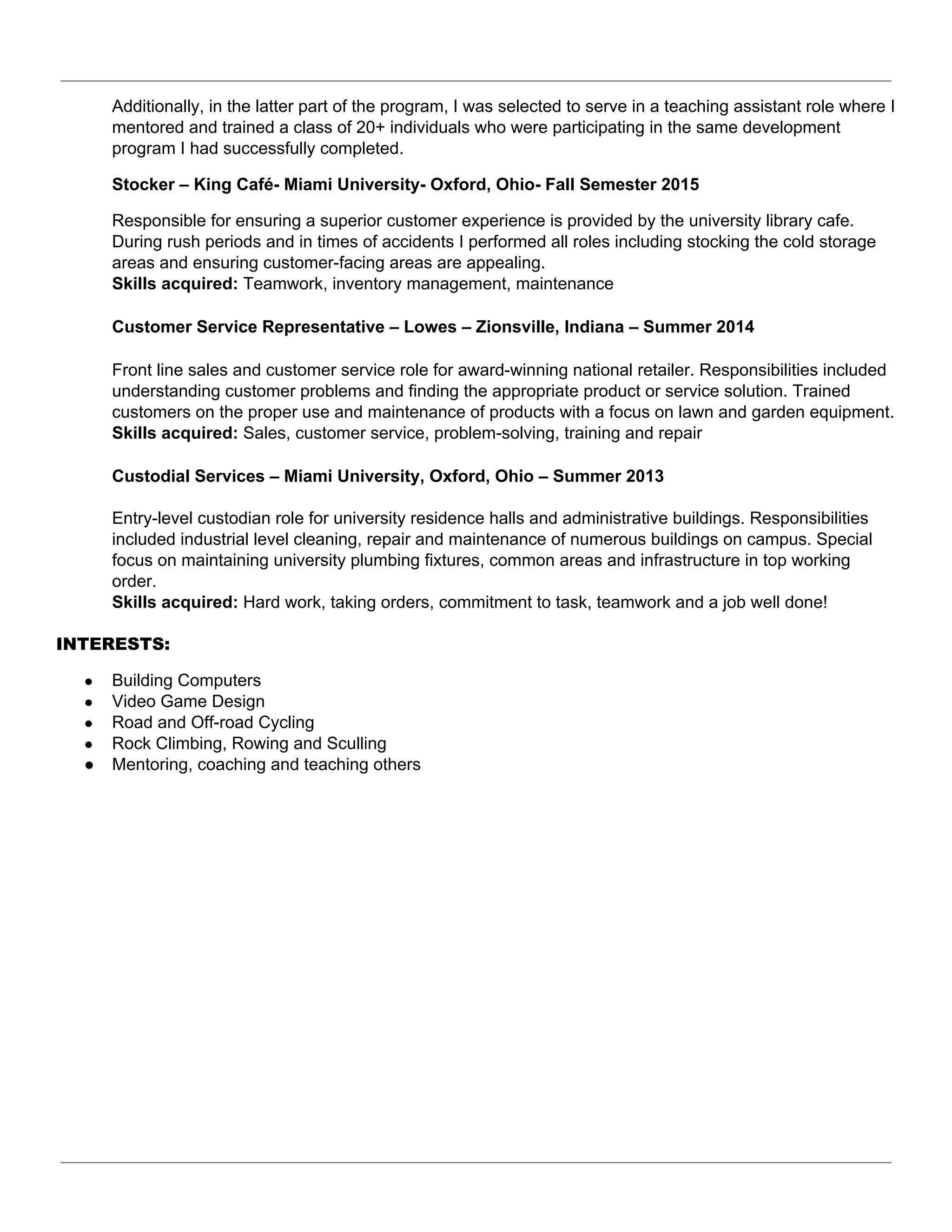 Fred Miles Junior Developer Resume | PDF