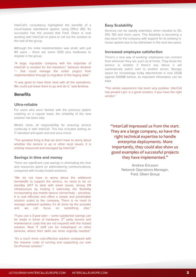 Fred olsen case study final version | PDF