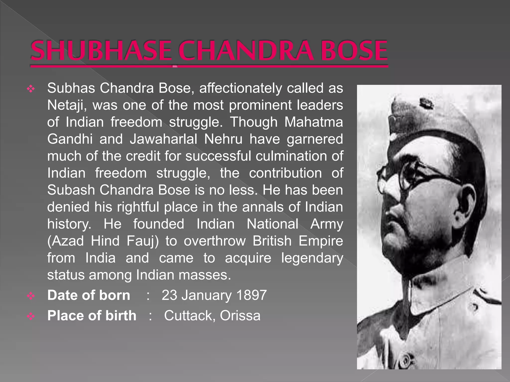 Freedom fighter of India. | PPTX