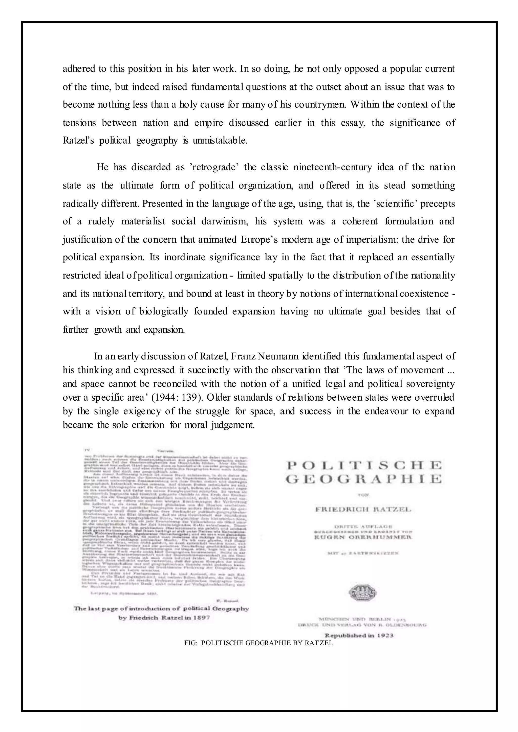 Friedrick Ratzel | Biography | DOCX