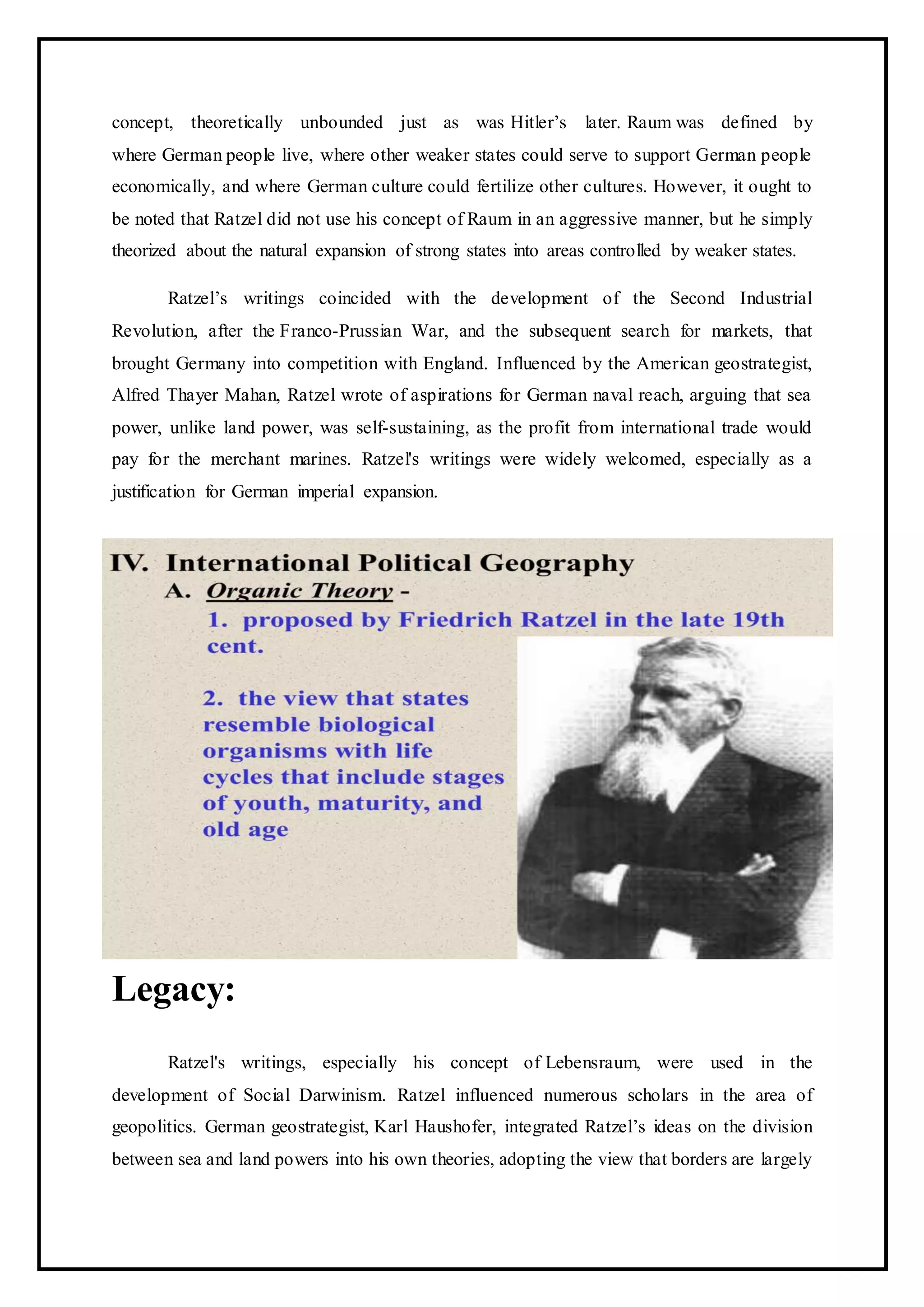 Friedrick Ratzel | Biography | DOCX