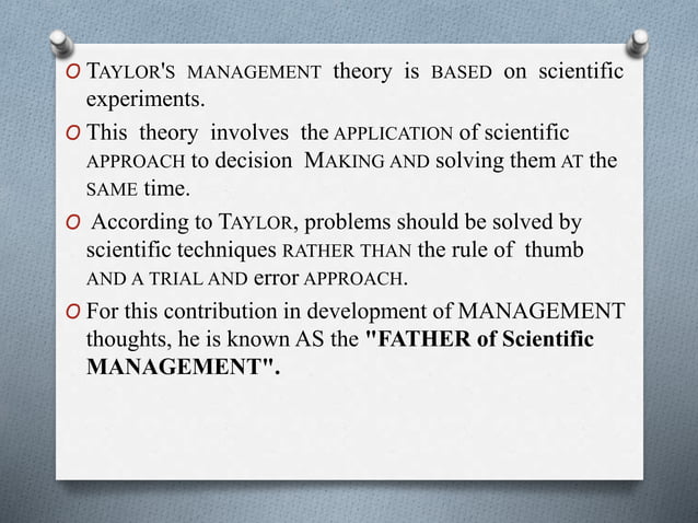 Fredrick winslow taylor's scientific management theory | PPTX ...