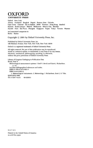Fred V. Brock, Scott J. Richardson - Meteorological measurement systems ...
