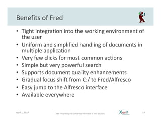 Fred - a new desktop window boosting Alfresco | PPT
