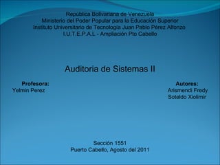 Auditoria de Sistemas | PPT