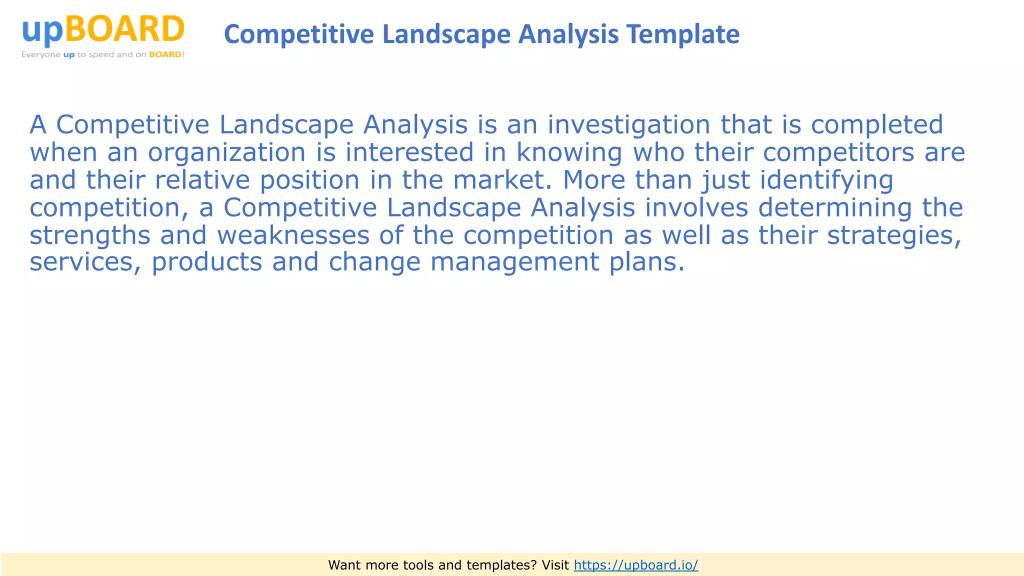 Competitive Landscape Analysis Template | PPTX | Business | Business ...