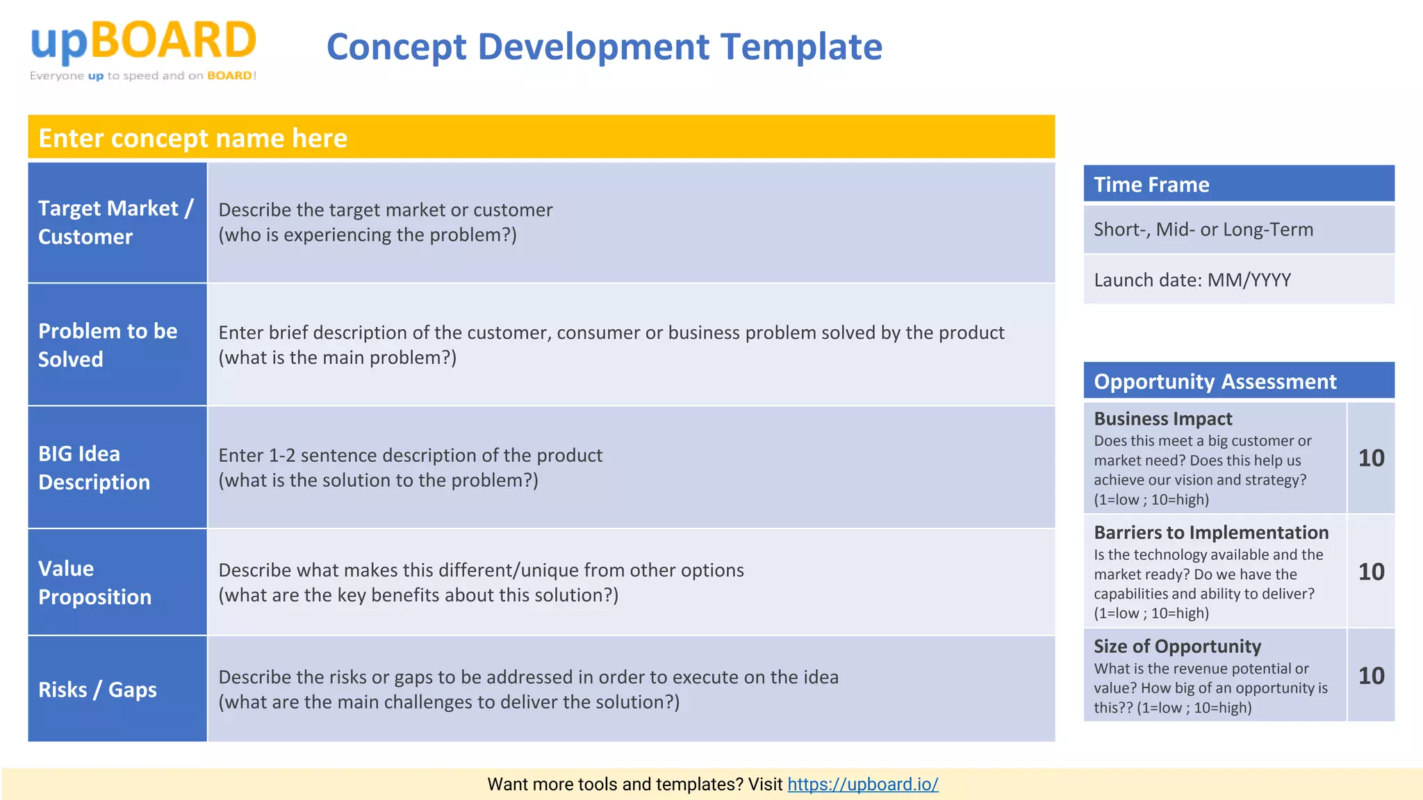 Concept Development Template | PPTX