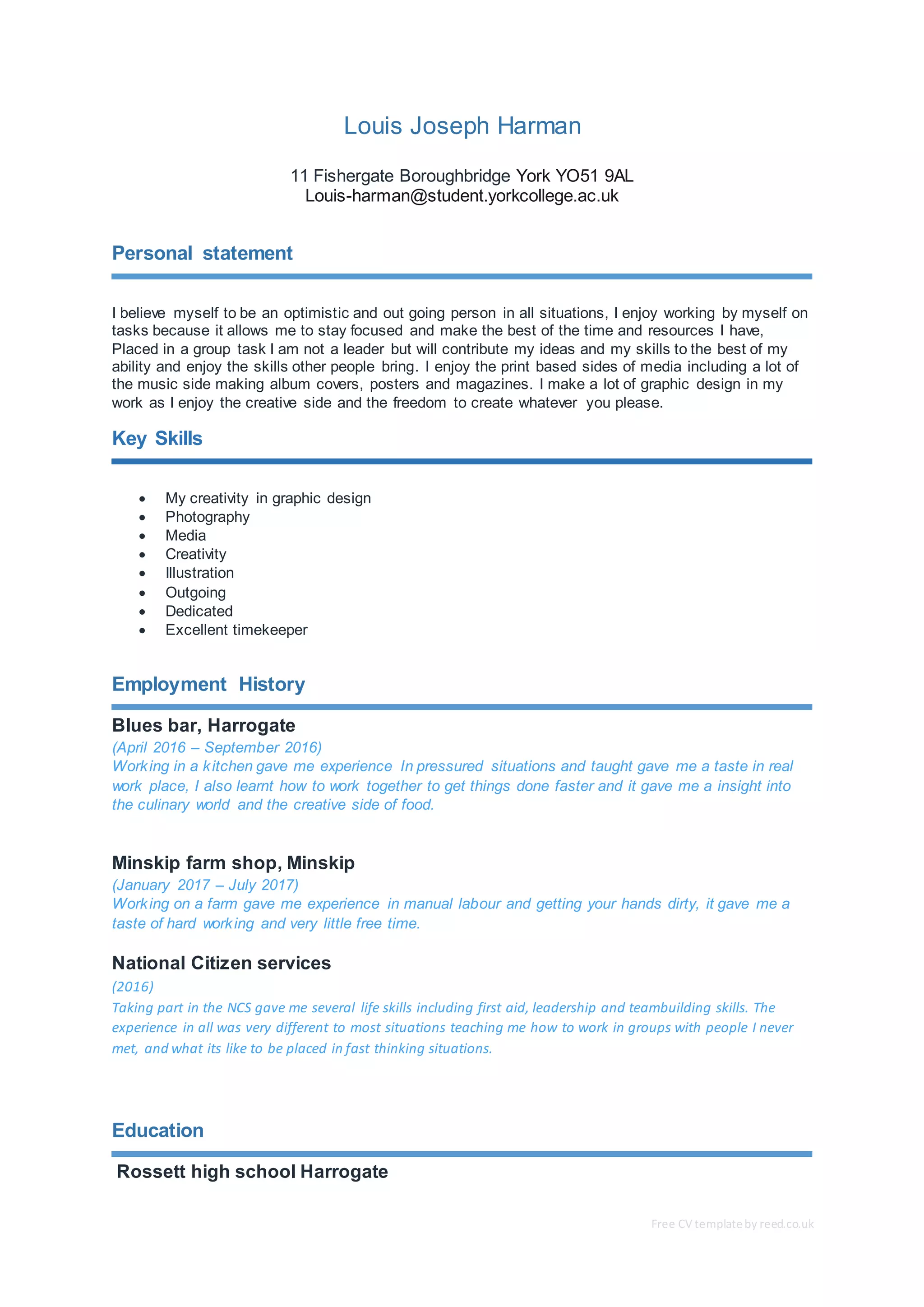 Free cv-template | PDF | Free Download