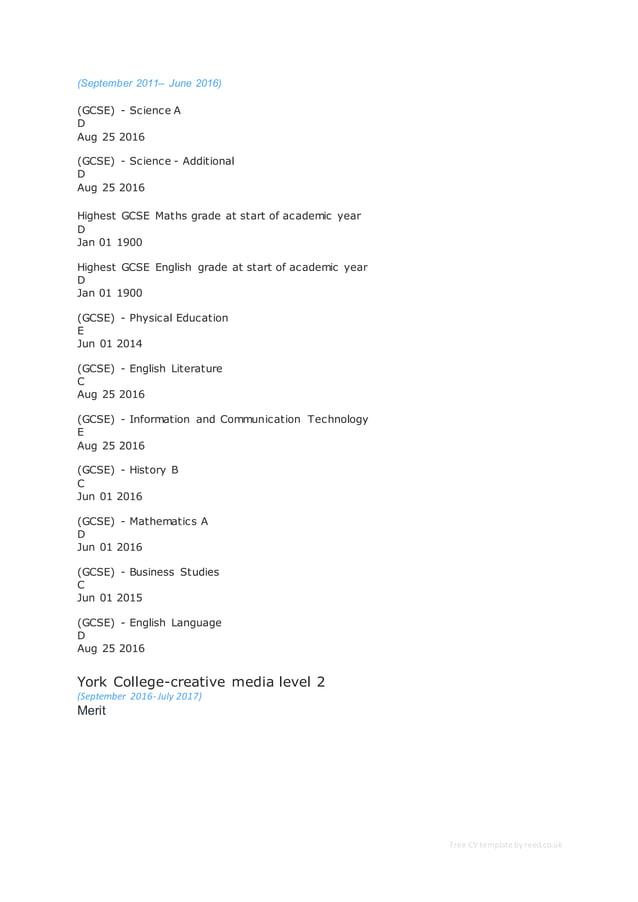 Free cv-template | PDF | Free Download