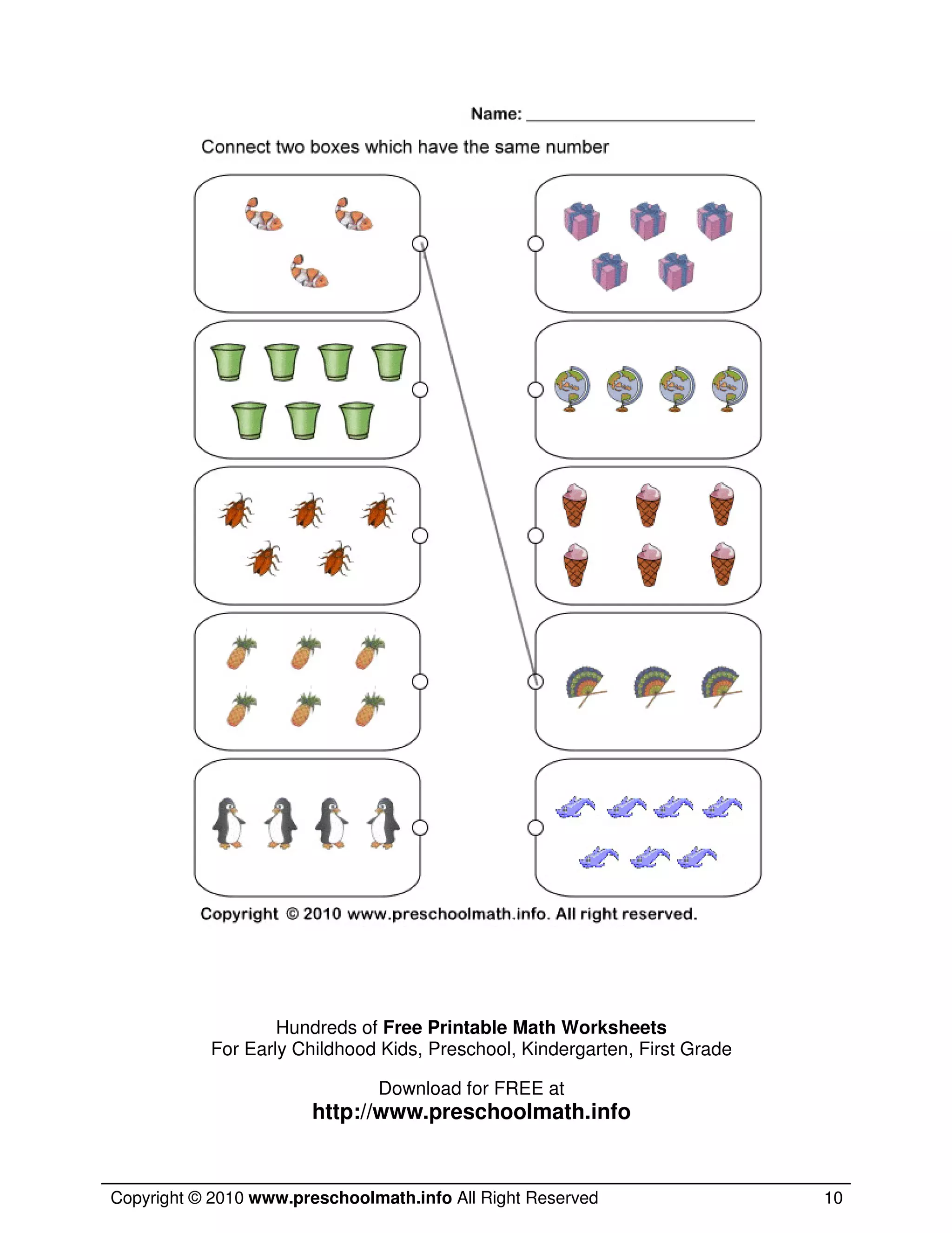 Math Worksheets For Kindergarten and Preschool | PDF