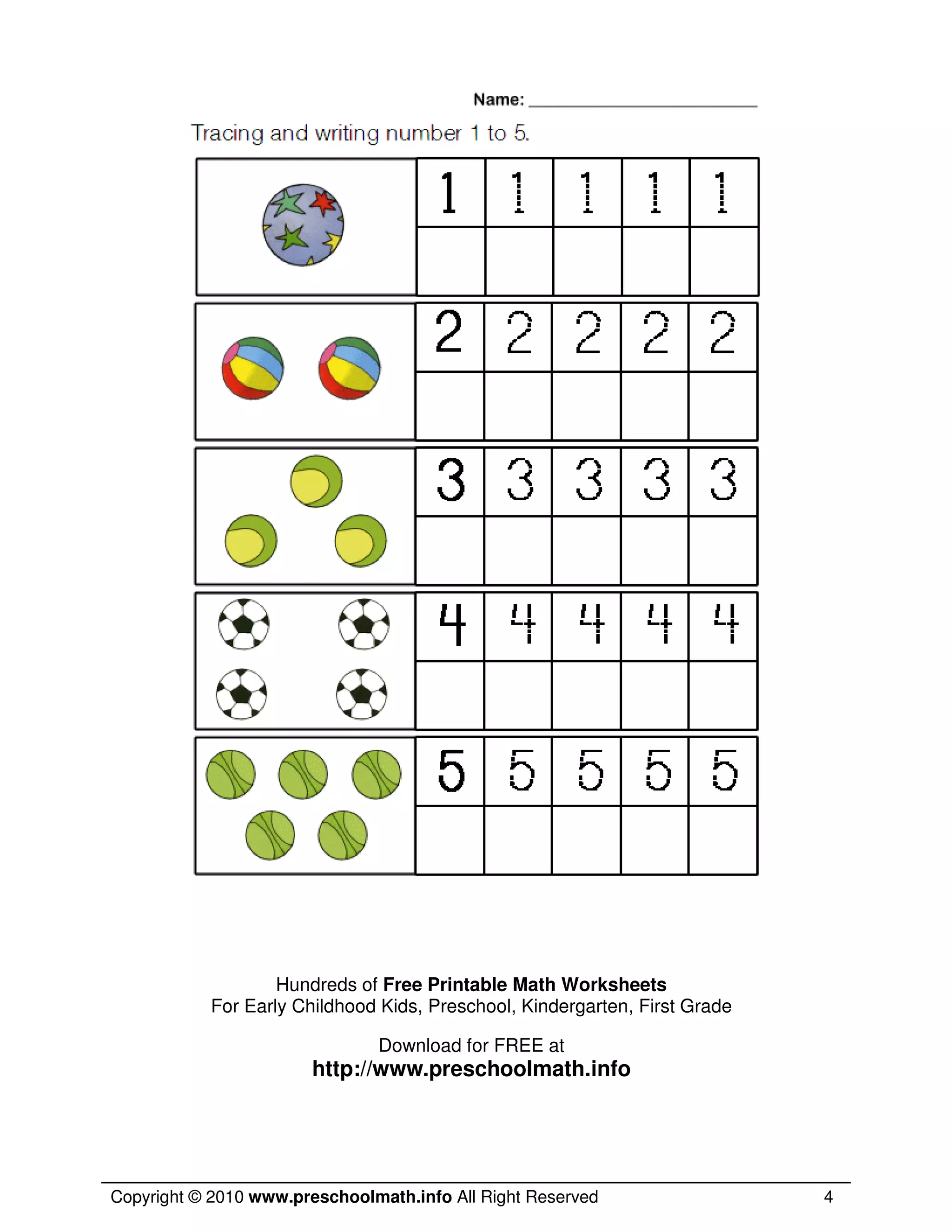 Math Worksheets For Kindergarten and Preschool | PDF
