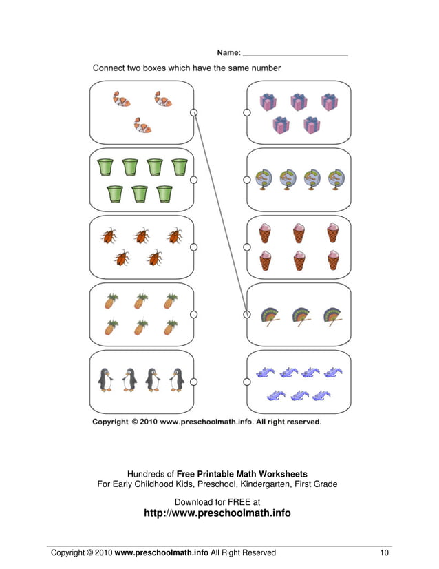 Math Worksheets For Kindergarten and Preschool | PDF