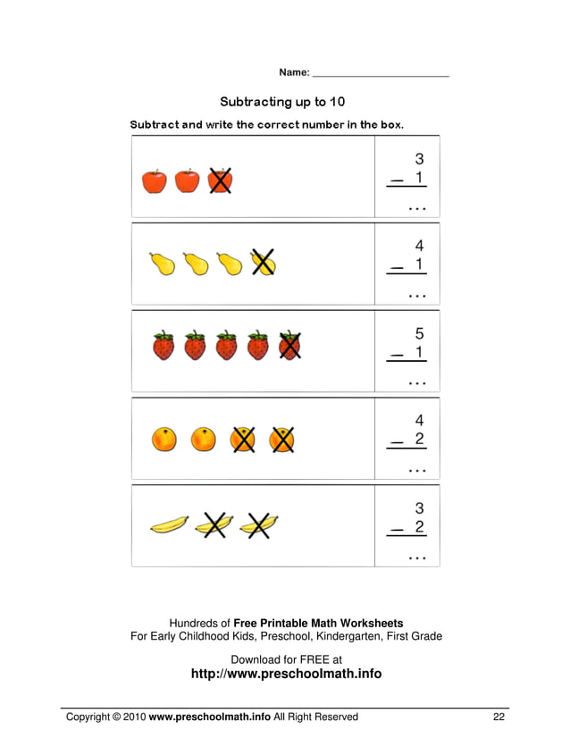 Math Worksheets For Kindergarten and Preschool | PDF