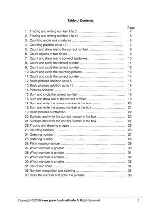 Math Worksheets For Kindergarten and Preschool | PDF