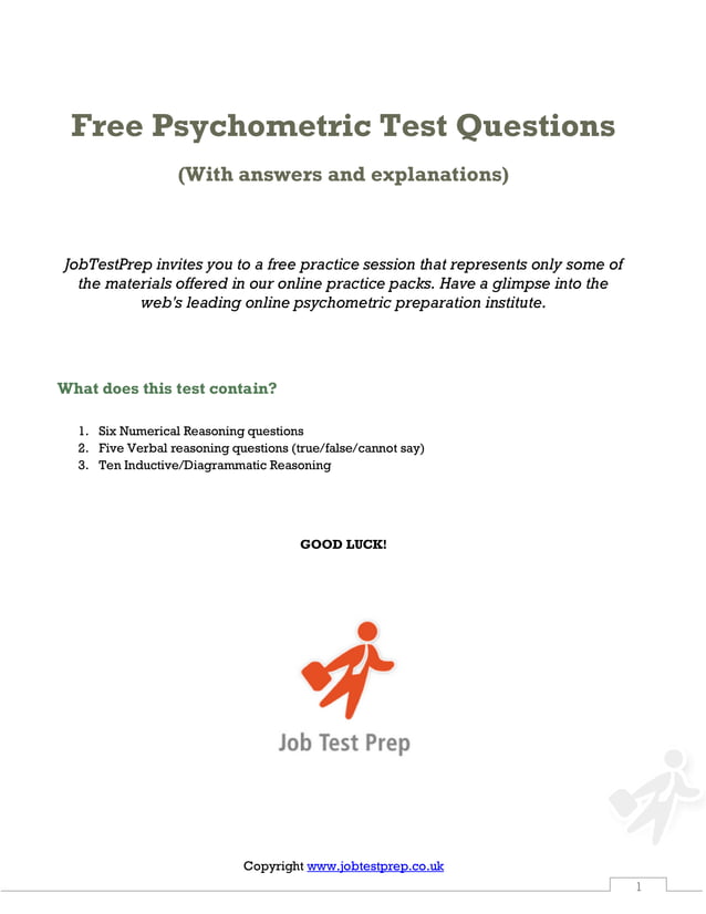 Free Psychometric Test Questions and Answers | PDF | Air Travel ...