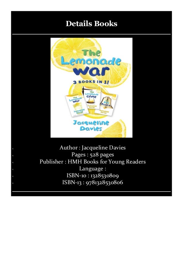 Free Read The Lemonade War Three Books in One: The Lemonade War, The ...