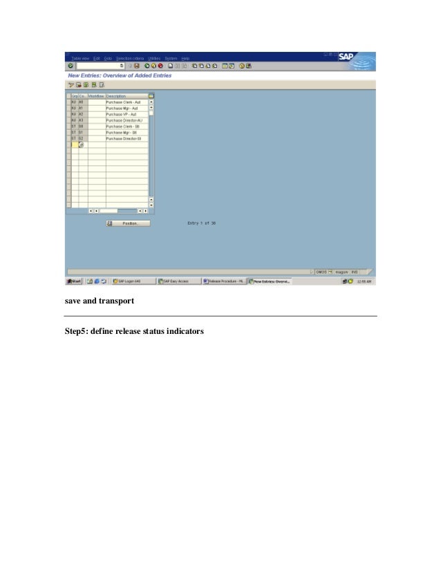 Free Sap Tutorial On Configuring Release Procedure