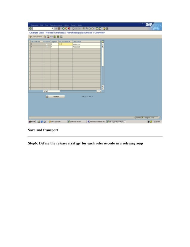 Free Sap Tutorial On Configuring Release Procedure