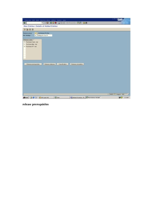 Free Sap Tutorial On Configuring Release Procedure